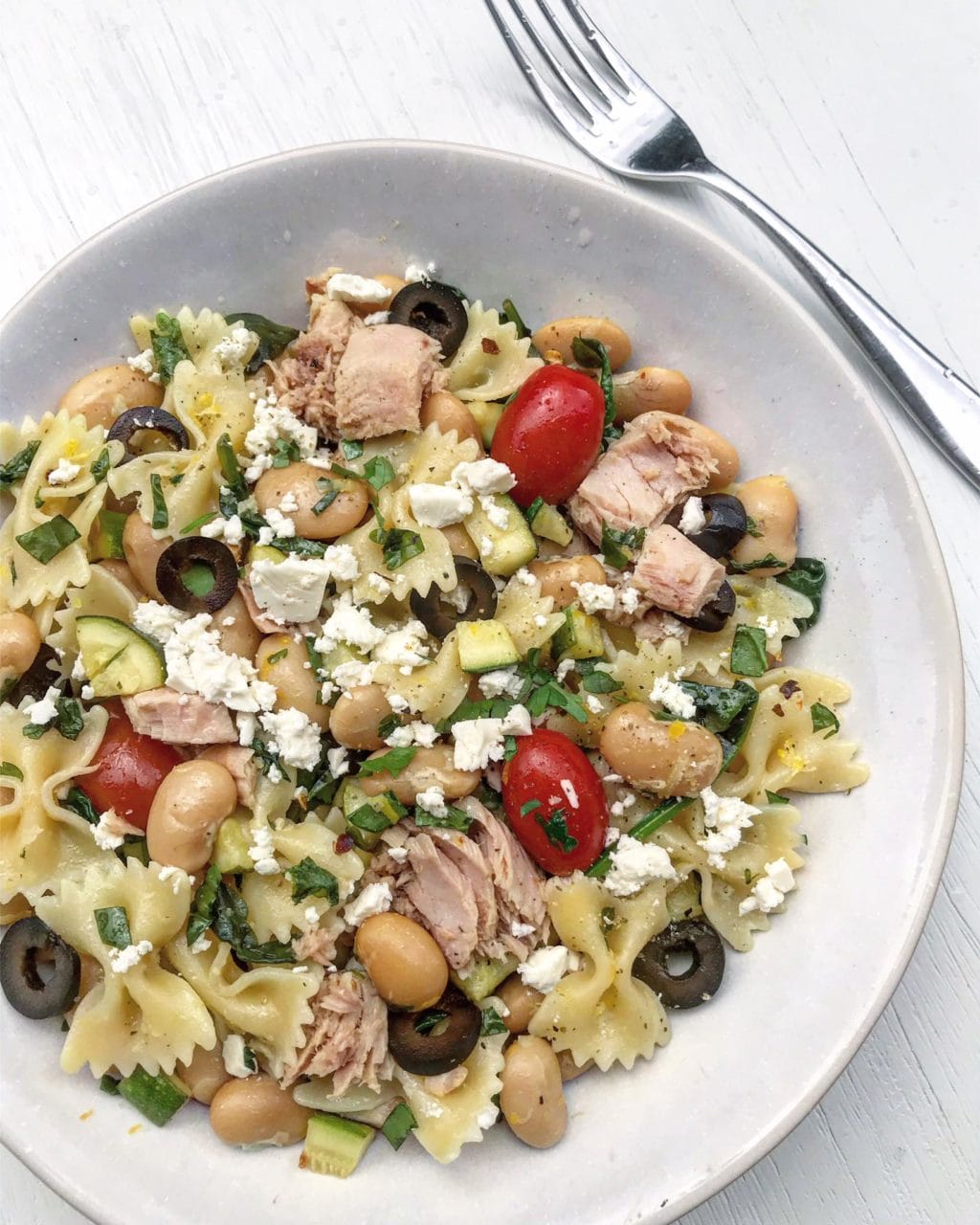15-Minute Mediterranean Tuna Pasta - Nourish & Tempt