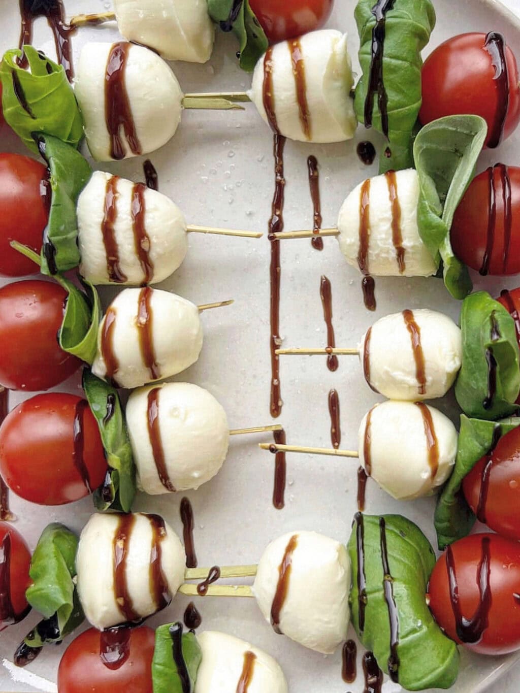 Caprese Salad Skewers with Bocconcini (Appetizer) - Nourish & Tempt