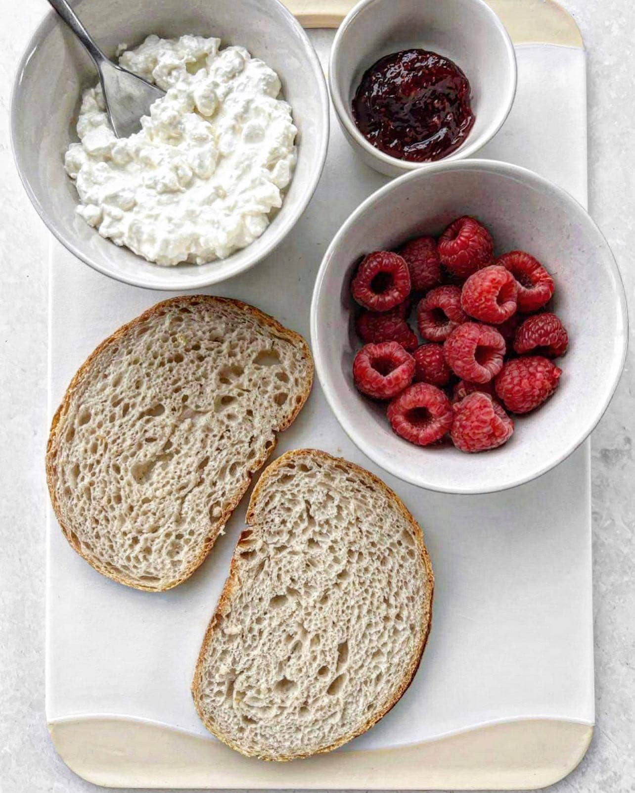 Fruit & Jam Cottage Cheese Breakfast Toast - Nourish & Tempt