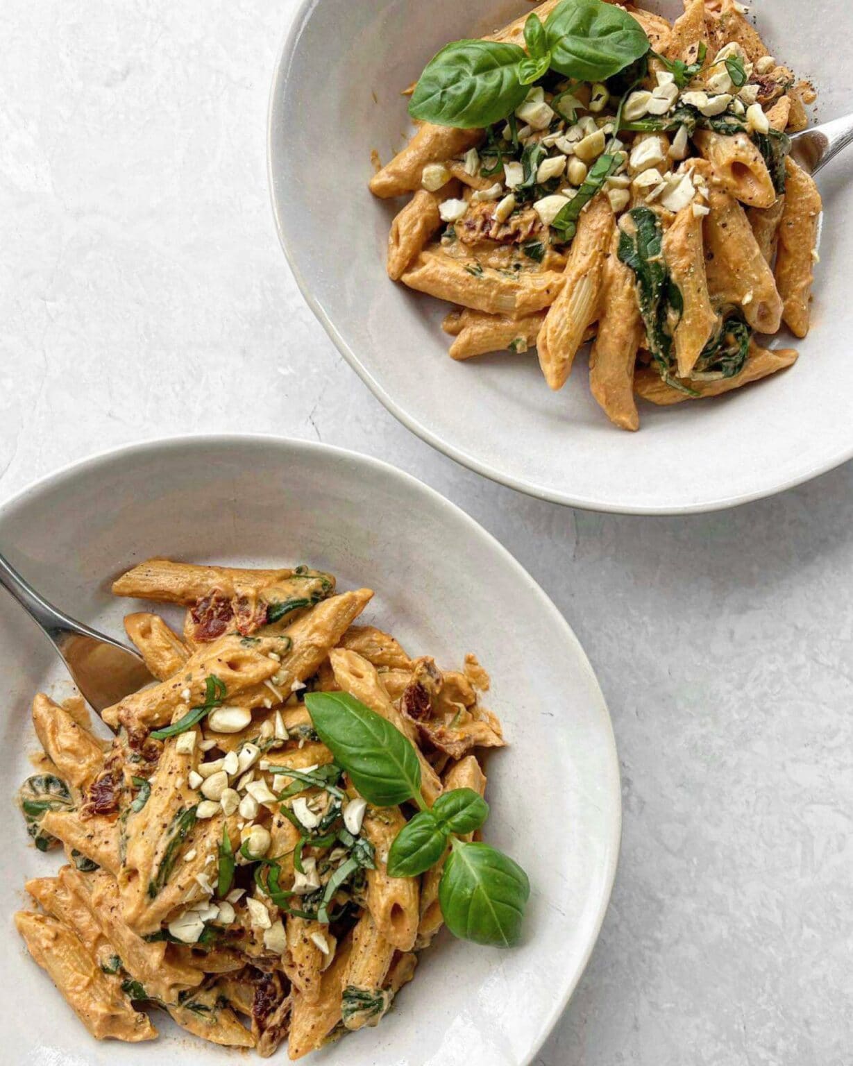 Sun-Dried Tomato Cashew Cream Pasta (Vegan) - Nourish & Tempt