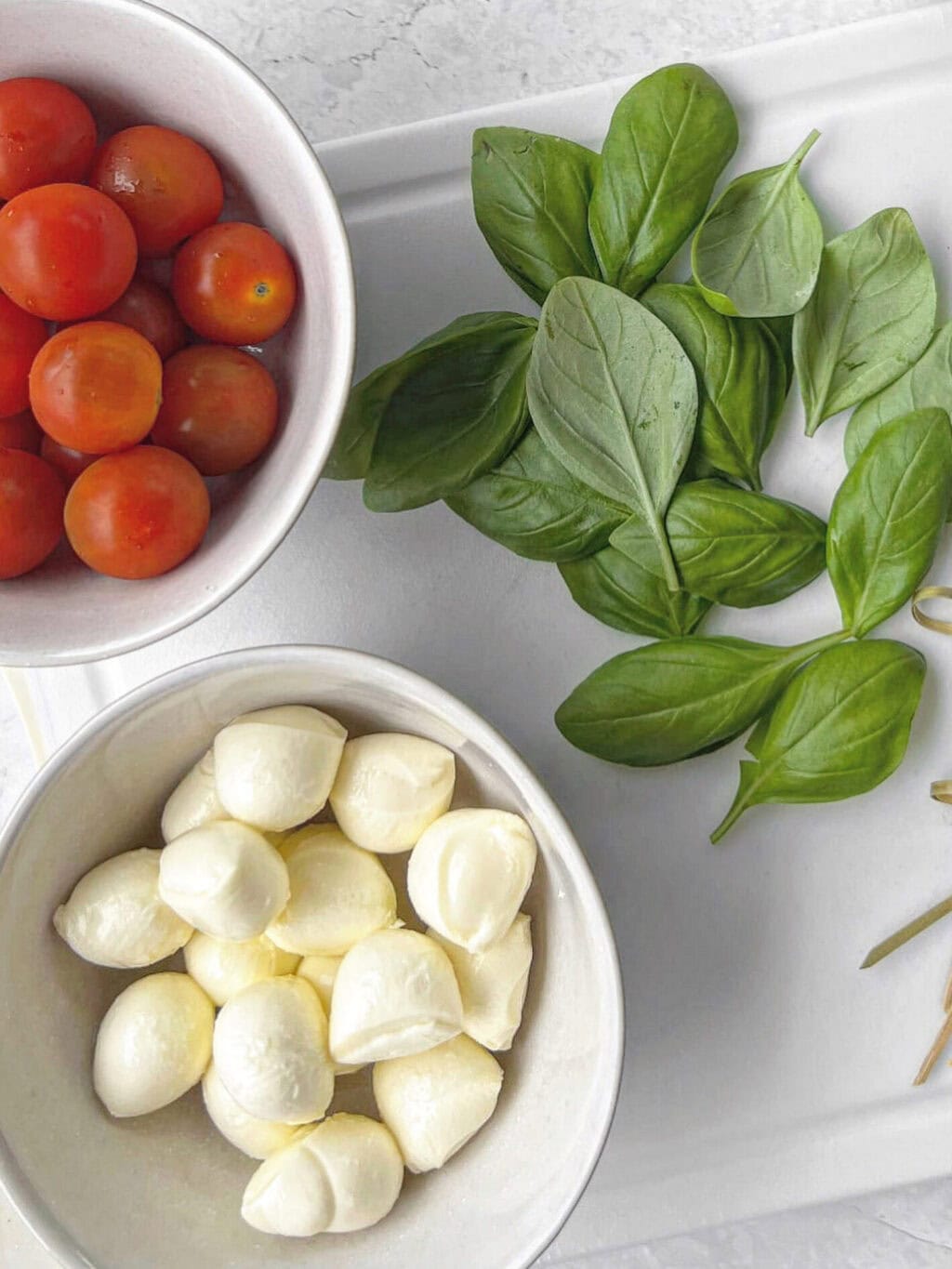 Caprese Salad Skewers with Bocconcini (Appetizer) - Nourish & Tempt